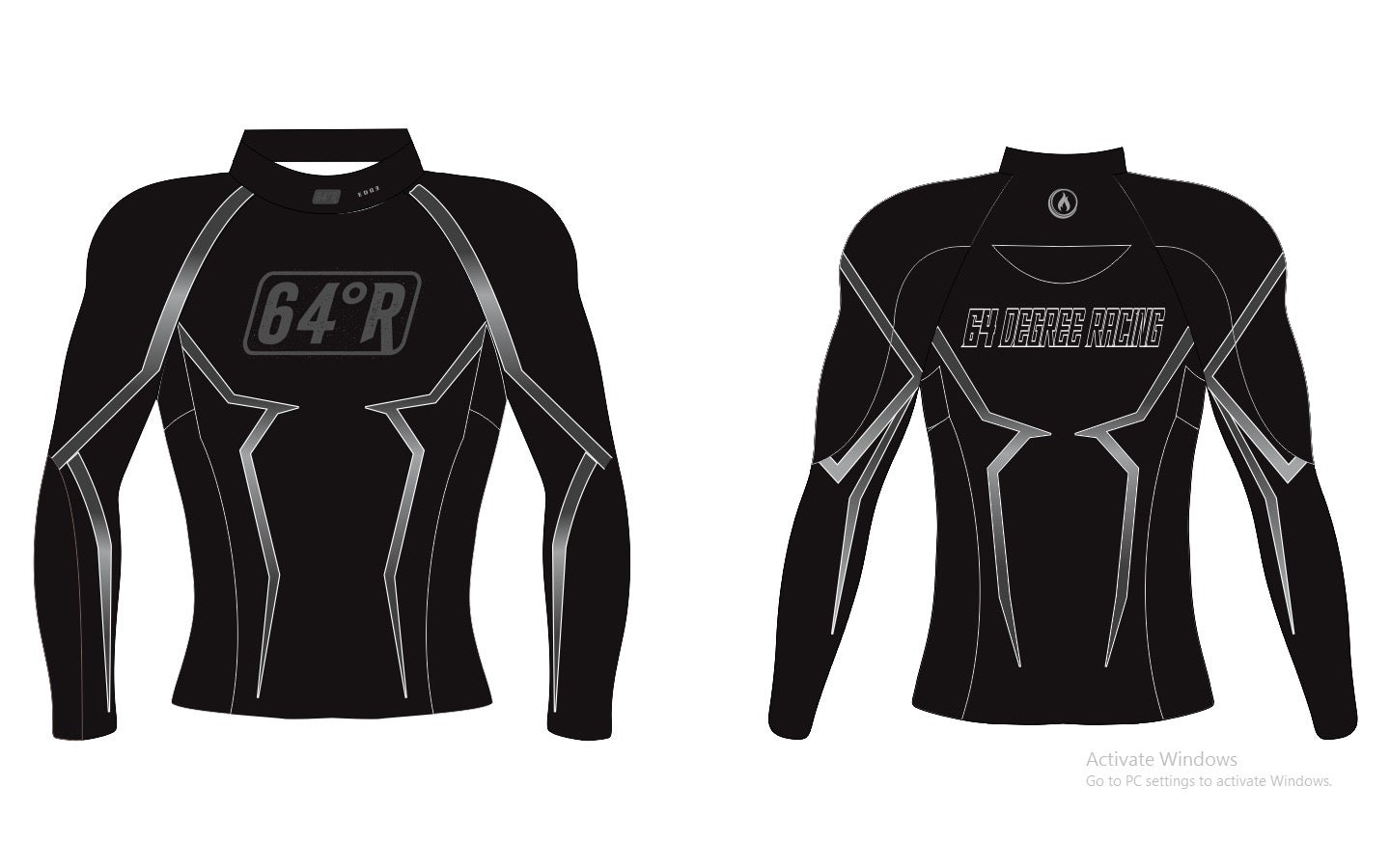 Men's XC-1 Black and Grey Compression Suit – 64 Degree Racing
